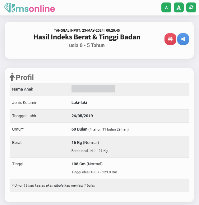 Berat dan Tinggi Ideal Balita - KMS Online